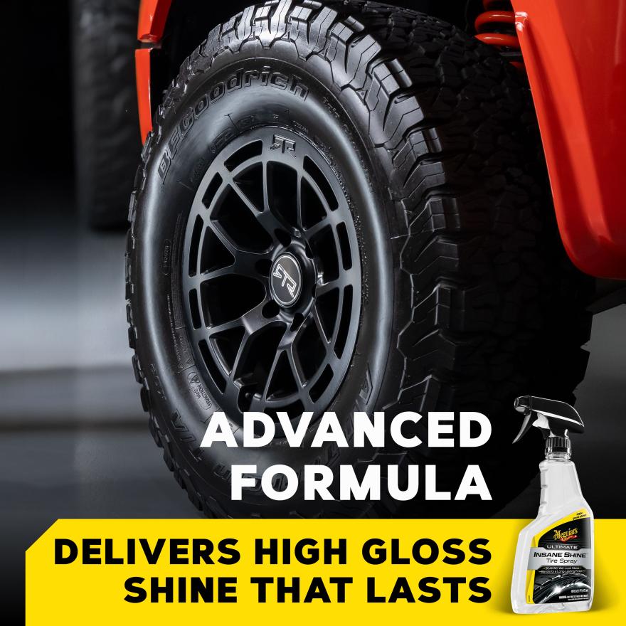 Meguiar’s Ultimate Insane Shine Tire Spray - Premium Tire Dressing that with a Lasting High ...
